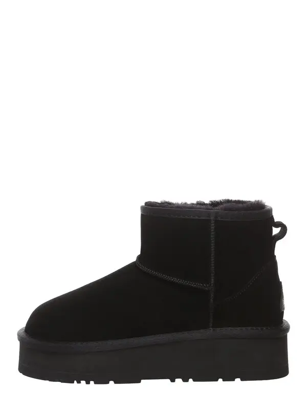 EVERAU AUSTRALIA Dusky Leather Platform Short Boots - Black