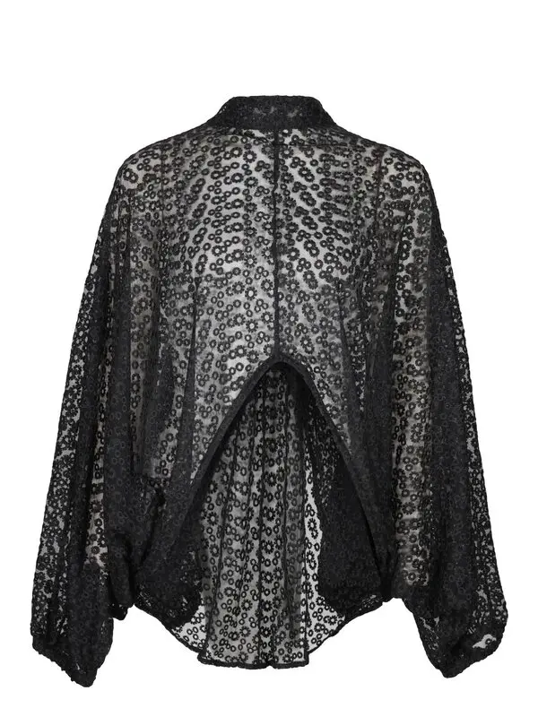 LIONESS BY TF Ebony Luxe Lacy Short Tunic - Black