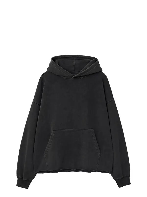 OTHER UK Raw Edge Oversized Hoodie Vintage - Black