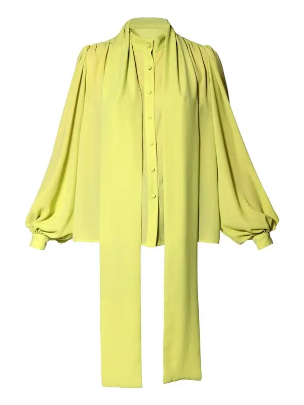 AGGI BY HALEWSKI Loretta Wild Lime Long Sleeve Shirt - Green