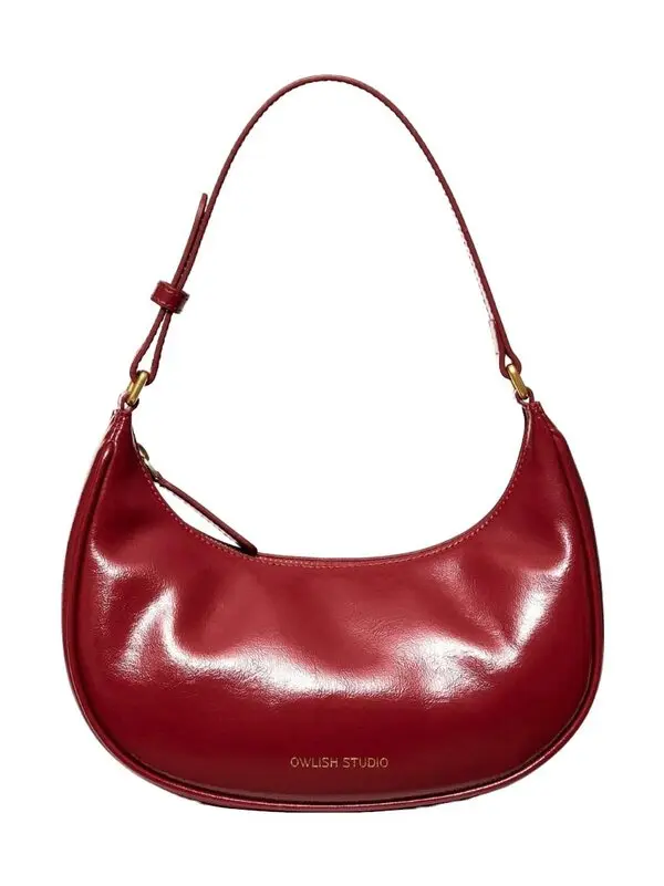 OWLISH STUDIO Mangrove Shoulder Bag In Bordeaux Patent - Red