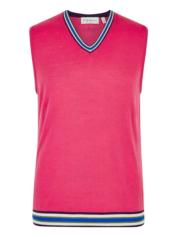 MG RIVERS Fuchsia Extrafine Merino Tank Top - Pink