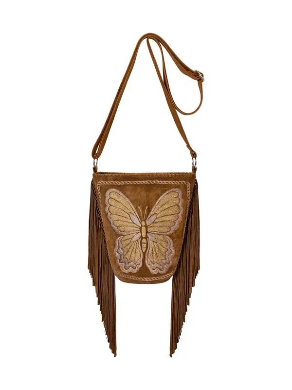 JODI LEE California Sister Embroidery Bag Whiskey - Brown