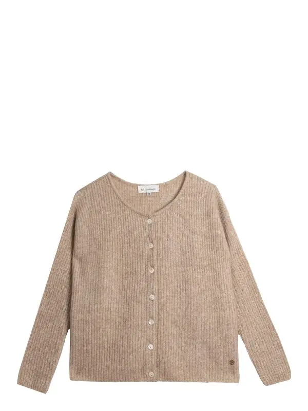 BEL CASHMERE Camille Cashmere Cardigan Beige Jaspe - Brown