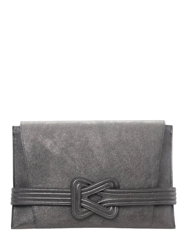 GRÁINNE MAHER Anu Convertible Clutch Pewter Metallic - Silver