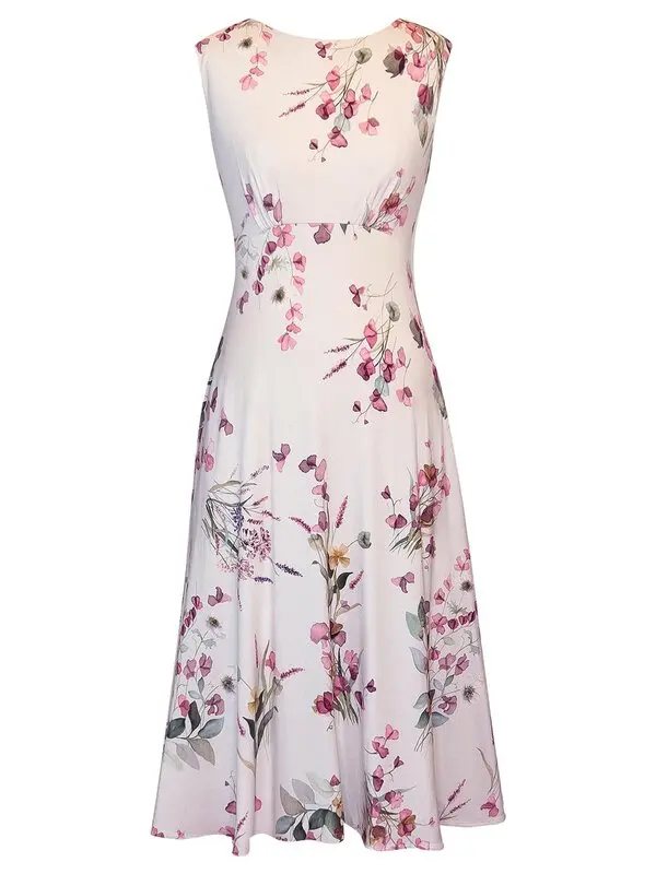 ALIE STREET LONDON Luna Midi Dress With Pockets In Petal Floral - Pink