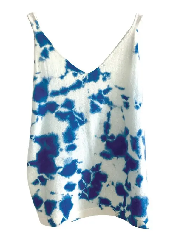 ZENZEE Cashmere Camisole Indigo Shibori Tie Dye - Blue