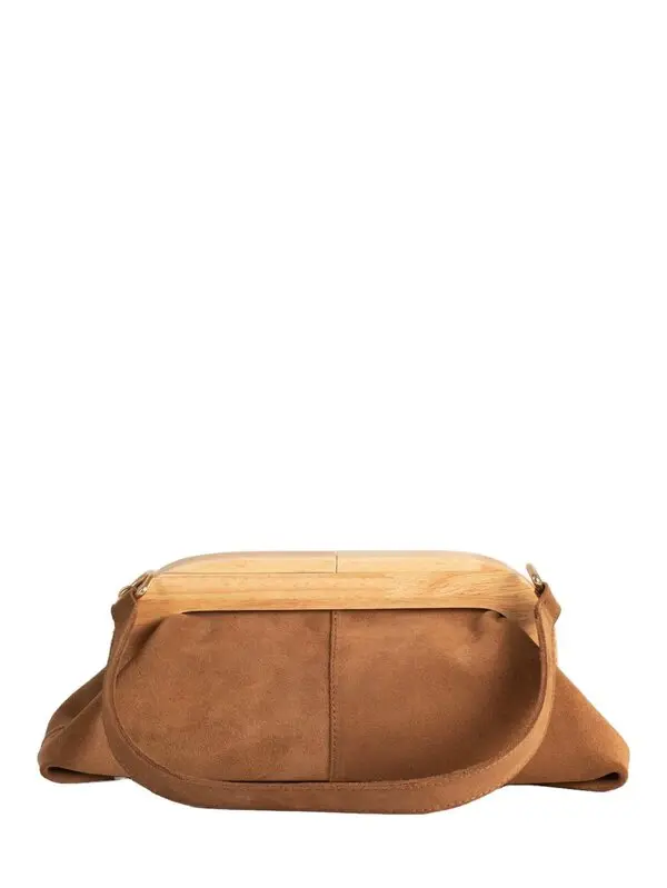 TARA STUDIO Neutrals / Camel Bella Suede Leather Bag - Brown