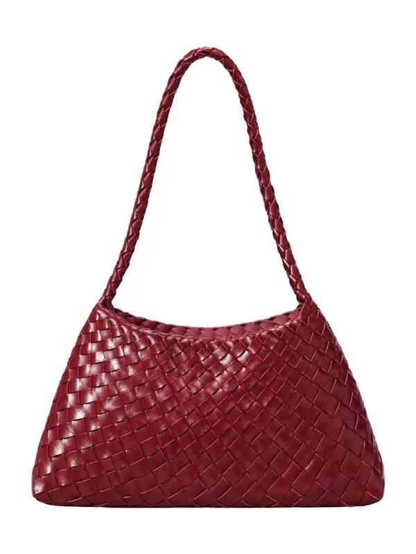 RIMINI Leontina Woven Vegan Leather Shoulder Bag - Red
