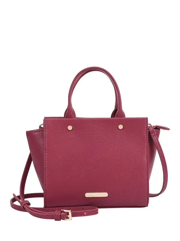 PAUL COSTELLOE Drini Leather Crossbody Bag Plum - Red