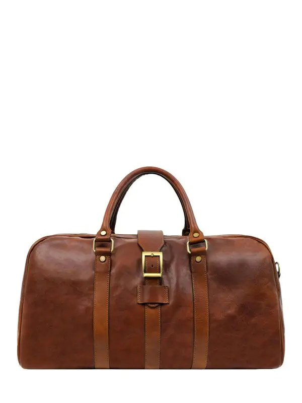 TIME RESISTANCE Cognac Matte Leather Travel Bag Tender Is The Night - Brown