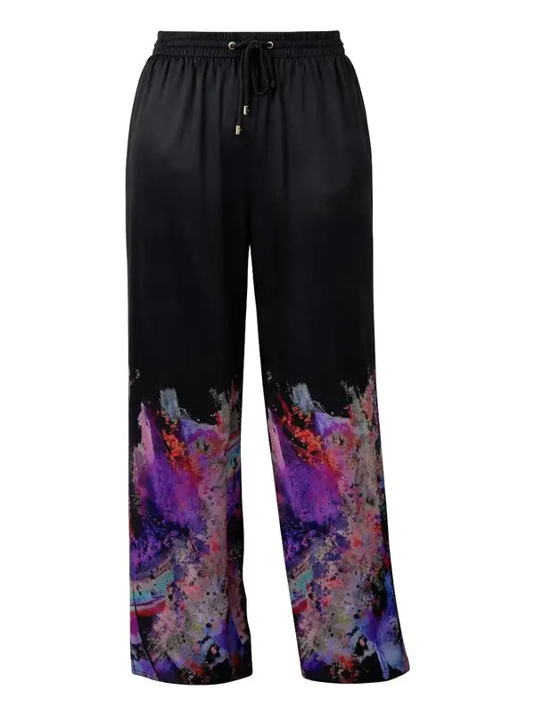 ZAFUR Mayfair Trouser In Brushstroke Print - Black