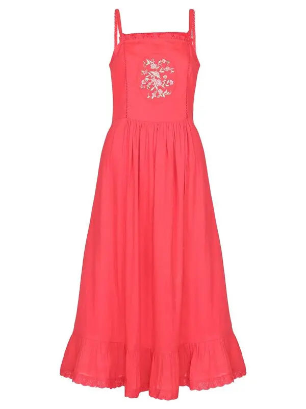 EM & SHI Rose Strap Dress - Red
