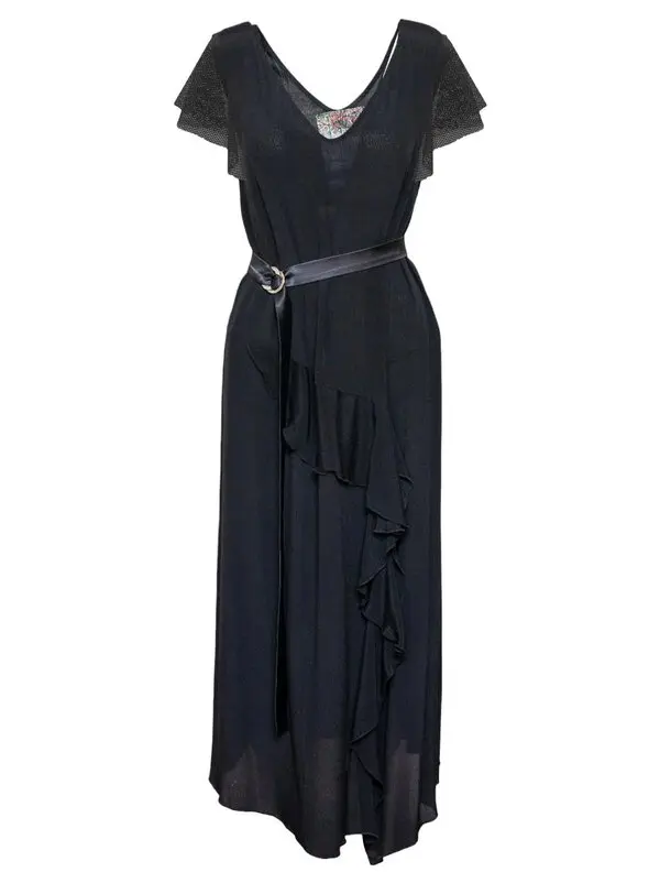 ARTISTA Nuut Mesh Frill Maxi Dress - Black