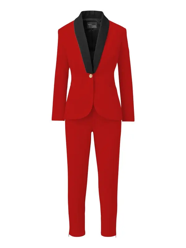 Layo G S Tailo Stretch Boss Suit Set Crimson - Red