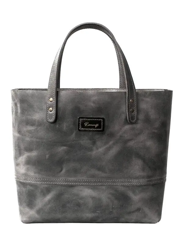 ROARCRAFT Leather Tote Bag - Grey
