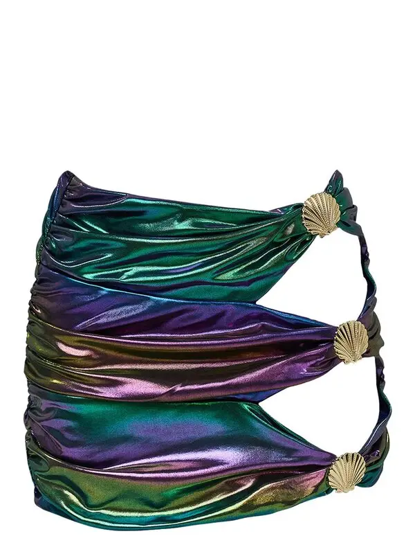 AULALA PARIS The Ocean Glamour Shiny Cocktail Mini Skirt Mystical - Black