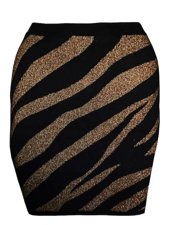 TOUCH BY ADRIANA CAROLINA Ella Black And Knit Skirt - Gold