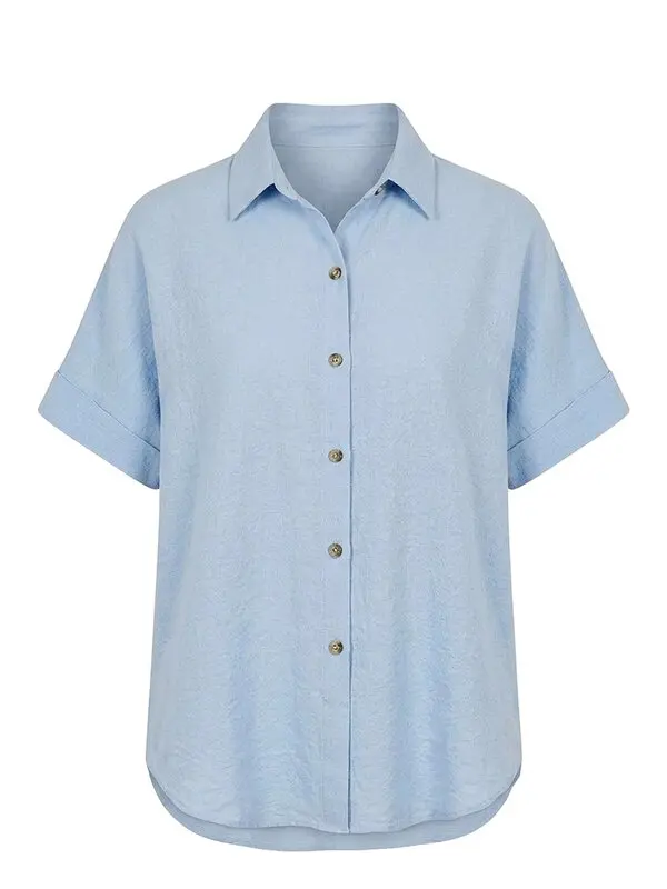 JAMES LAKELAND Relaxed Short Sleeve Blouse – Powder - Blue