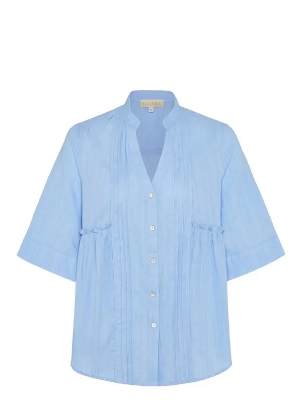GUINEA Cornflower Cotton Top - Blue