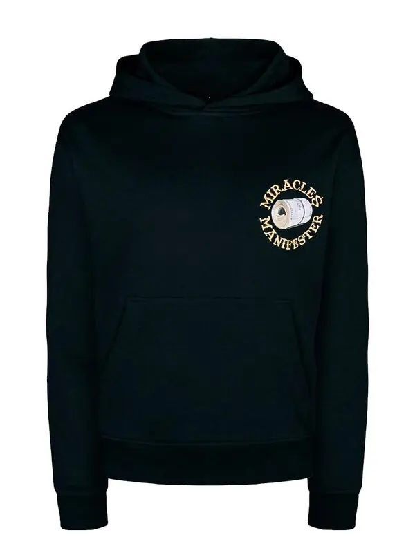 MIRACLES MANIFESTER Good Luck Embroidered Hoodie - Black