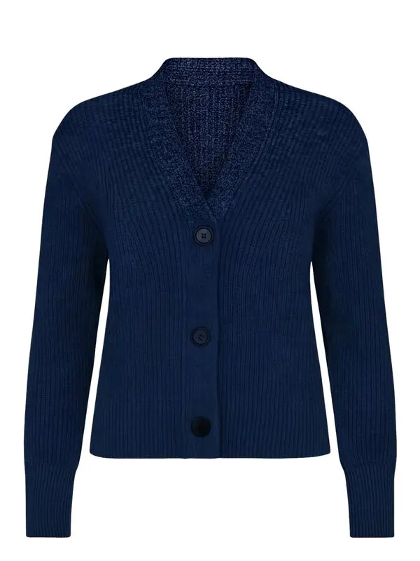 NUVV COLLECTION Cotton Long-sleeve Button-front Cardigan – Navy Color Lightweight Seasonal Layer - Blue