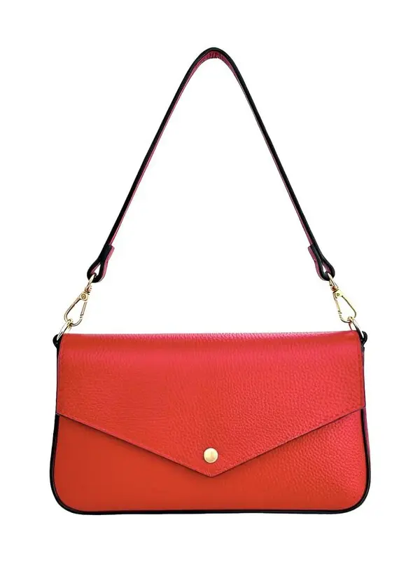 APATCHY LONDON The Munro Scarlet Leather Shoulder Bag - Red