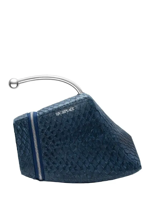 RIVERPEACE.CO Lophius Fish Leather Clutch Bag - Blue