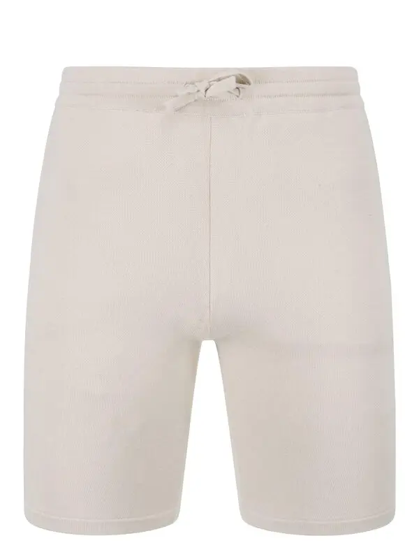 PAUL JAMES KNITWEAR Neutrals Midweight Allessio Cotton Knitted Shorts Ecru - Beige