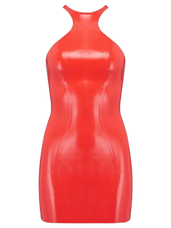 ELISSA POPPY Latex Mini Dress - Red