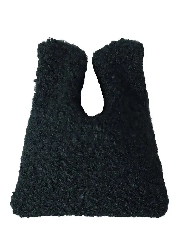2KSTYLE Teddy Faux Shearling Mini Pouch - Black