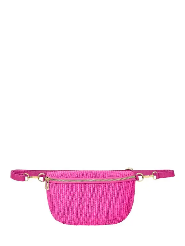 BETSY & FLOSS Enna Raffia Crossbody & Waist Bag In Fuchsia - Pink