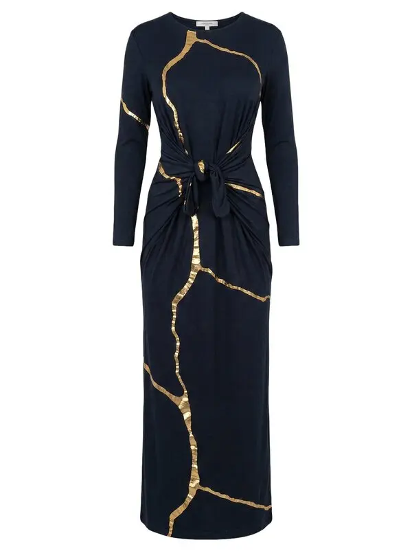 ESTHER SAADIA Charcoal Indigo Kintsugi Three Way Maxi - Blue