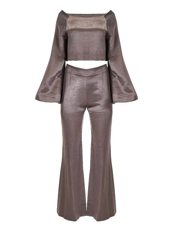 LITA COUTURE 70s Vibes Liquid Top - Green