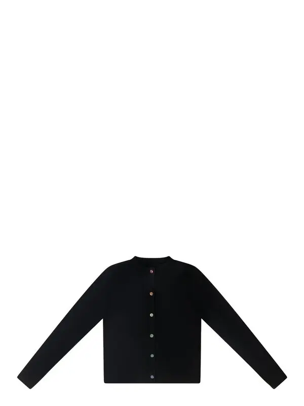 ROCH PEREL Coloured Crystal Button Cardigan - Black