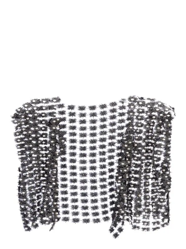 Saachi Floral Shell Pearl Capelet - Black