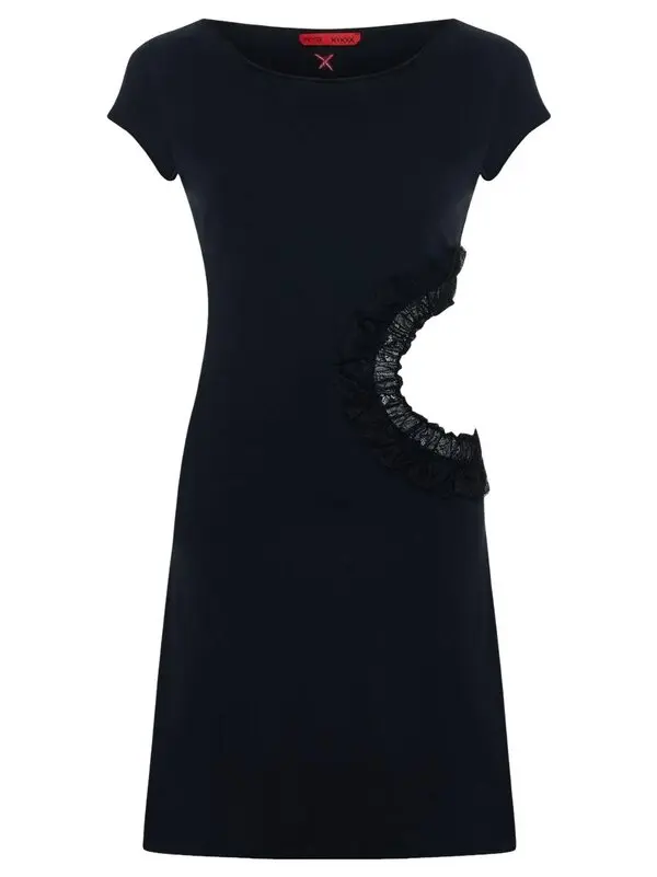 PCFG Daydreamers Short Sleeve Lace Detail Mini Dress - Black