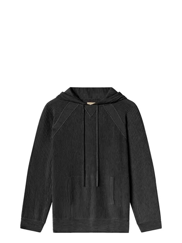 WESTON JON BOUCHER Dune Ottoman Knit Luxury Hoodie With Silk & Wool Dark Smoke - Grey
