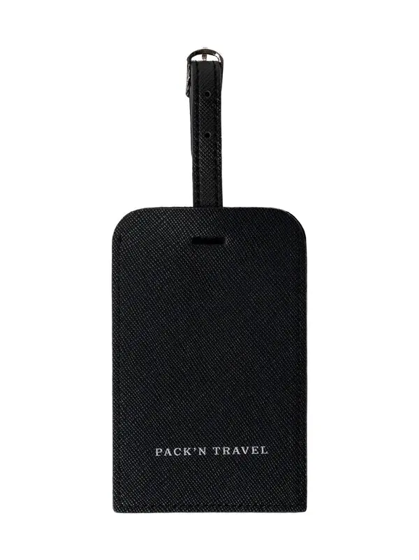 PACK'N TRAVEL Plant-based Vegan Leather Luggage Tag - Black