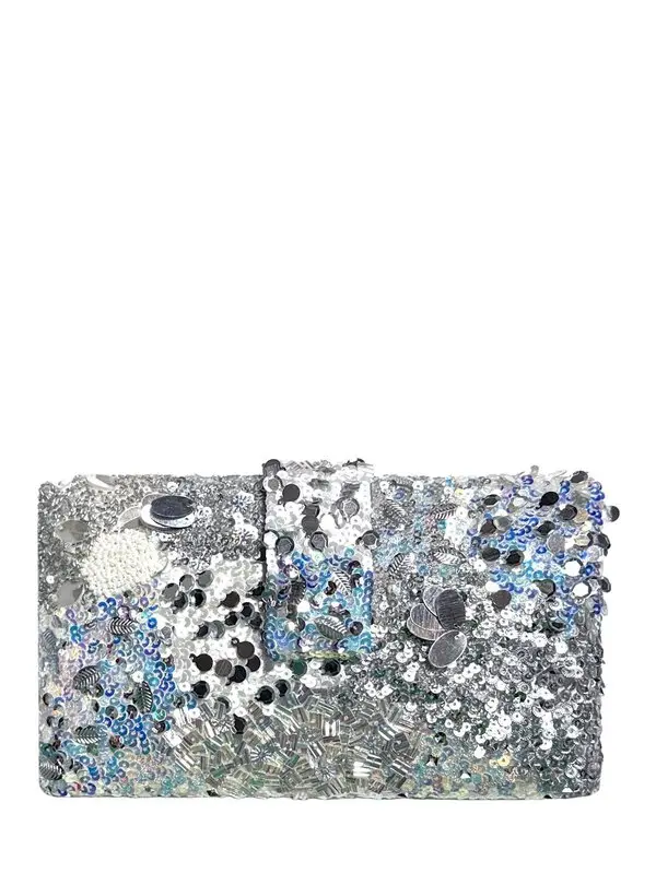 SIMITRI Garnet Clutch - Silver