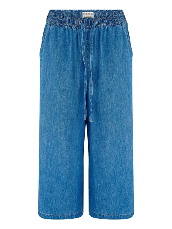 SUGARHILL BRIGHTON Annemarie Cropped Trousers, Mid Denim - Blue