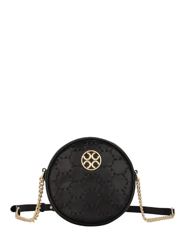 ORANGE CUBE Quilted Impressions Round Bag - Black