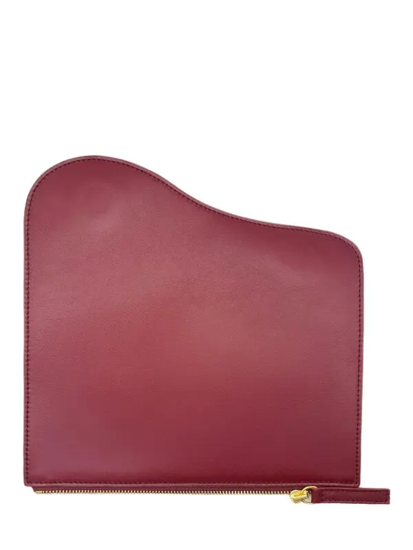 RISEMBERG Modular Leather Flap In Merlot - Red