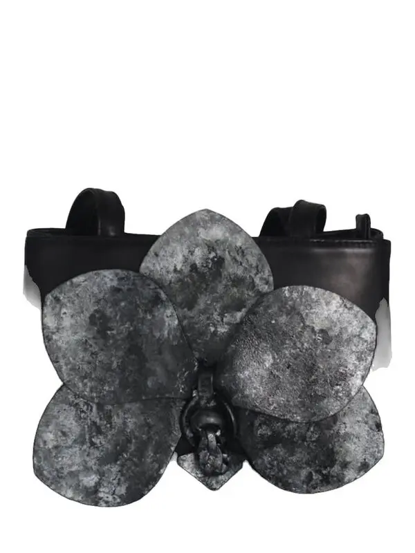 F3ROG BY RANA Black / Silver Silver & Black Orchid Shoulder Bag - Black/silver