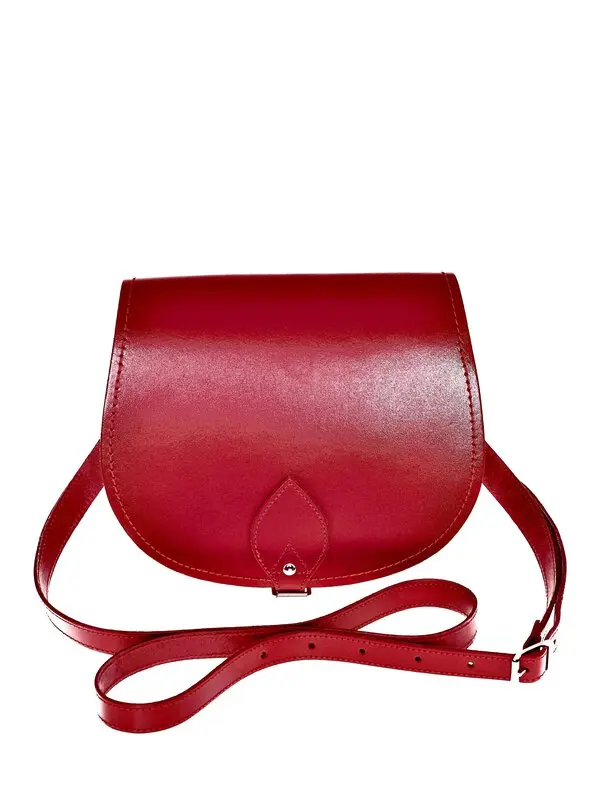 ZATCHELS Handmade Leather Small Saddle Bag - Red
