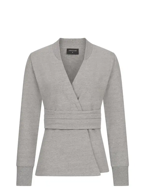 MARIANNA DÉRI Gray Deluxe Wrap-look Sweatshirt - Grey