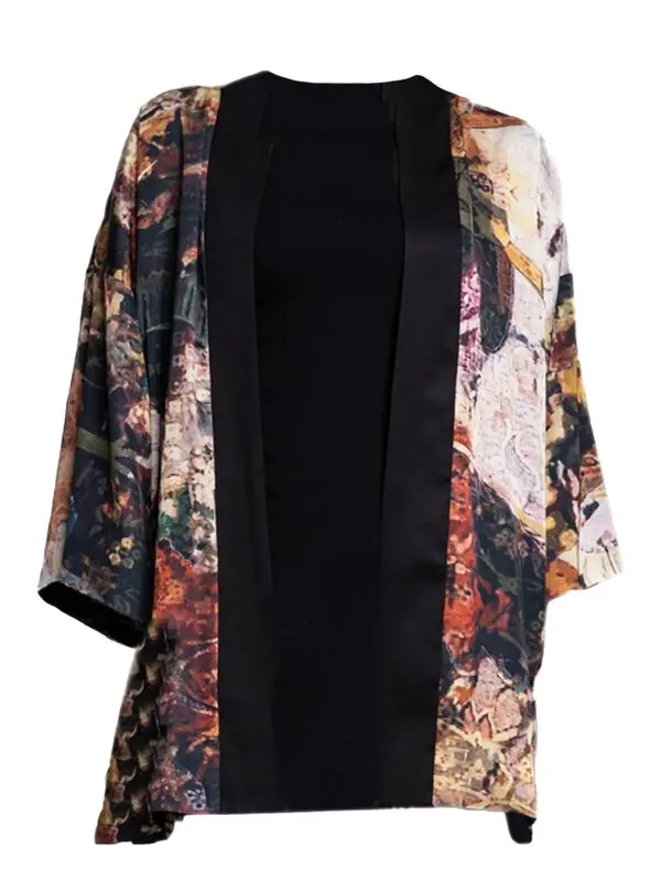 ARTISTA Geisha Printed Kimono - Black