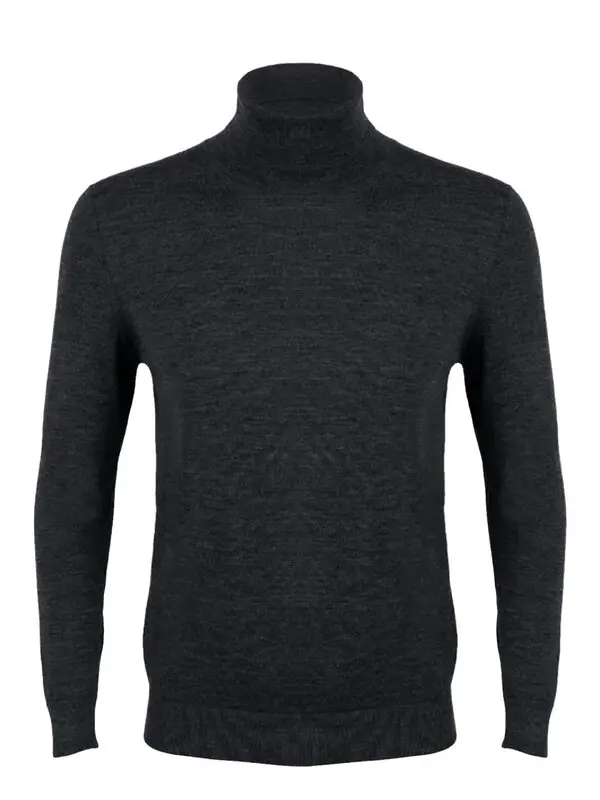 DAVID WEJ Dixon Light Wool Roll Neck Jumper - Grey