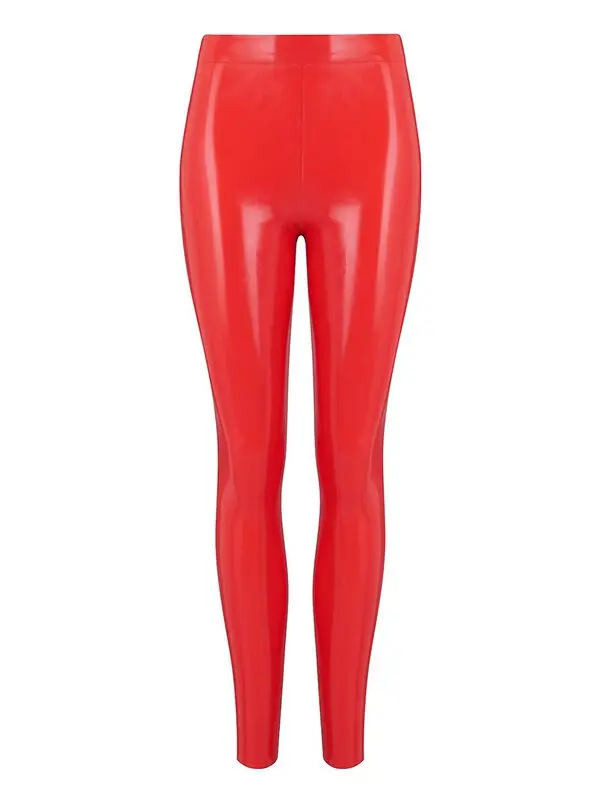 ELISSA POPPY Latex Leggings - Red