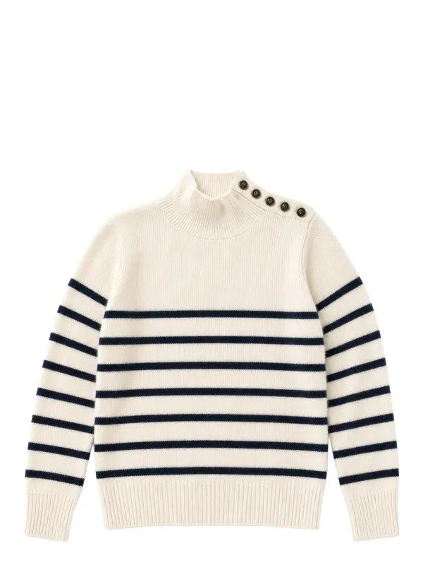 MAISON LOINTAINE Harbor Hug Marine Off Pure Prestige Cashmere - White